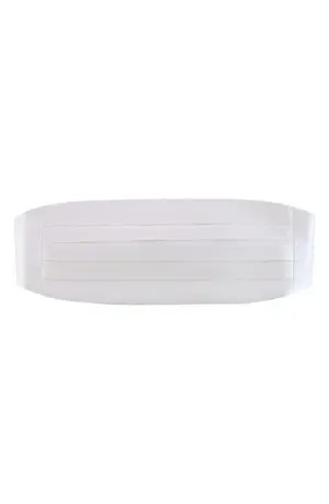 Trafalgar Sutton Pleated Silk Cummerbund Ivory