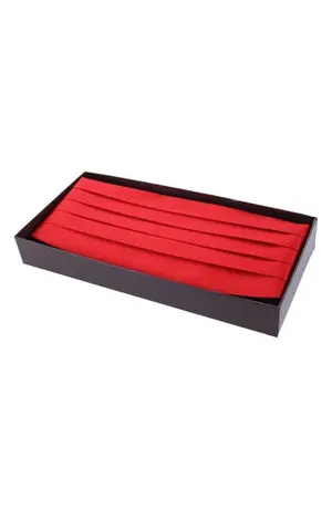 Trafalgar Sutton Pleated Silk Cummerbund - Red