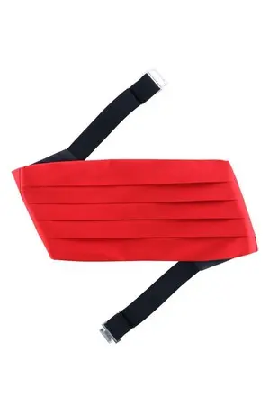 Trafalgar Sutton Pleated Silk Cummerbund - Red