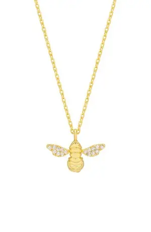 Estée Lauder Sparkle Wings Bee Pendant Necklace - Gold Plated