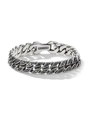 David Yurman Men's Curb Chain Bracelet With Pavé Black Diamonds - Black  Black