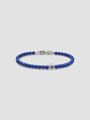 David Yurman Spiritual Beads Evil Eye Bracelet In Sterling Silver - Lapis Lazuli