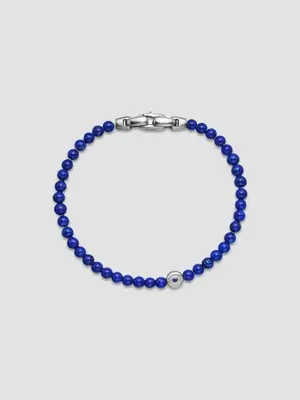 David Yurman Spiritual Beads Evil Eye Bracelet In Sterling Silver - Lapis Lazuli