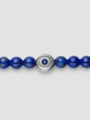David Yurman Spiritual Beads Evil Eye Bracelet In Sterling Silver - Lapis Lazuli