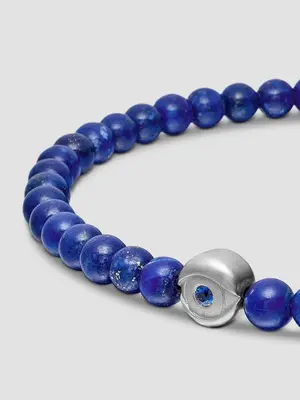 David Yurman Spiritual Beads Evil Eye Bracelet In Sterling Silver - Lapis Lazuli