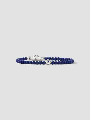 David Yurman Spiritual Beads Evil Eye Bracelet In Sterling Silver - Lapis