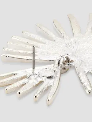 KENNETH JAY LANE Rhodium-plated Fan Drop Earrings