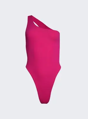 LOUISA BALLOU Plunge One-piece Swimsuit - Hot Pink