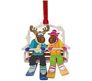 BEACON DESIGN Moose On Chairlift Ornament - One-color