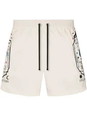 Amiri Fortune Logo-print Swimming Trunks - Yellow