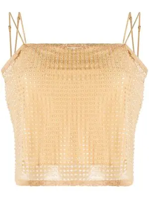 Alexander Wang Crystal-embellished Top - Neutrals