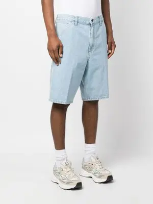 Carhartt Work In Progress Logo-patch Denim Cargo Shorts - Blue