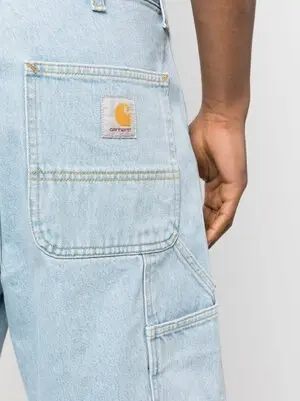 Carhartt Work In Progress Logo-patch Denim Cargo Shorts - Blue
