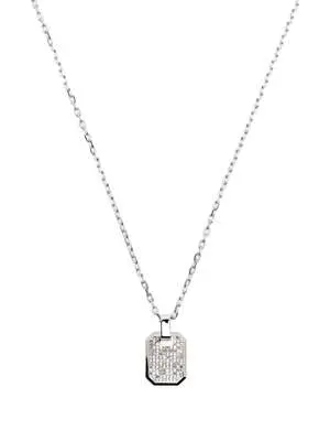 Shay Diamond Embellished Rolo-chain Necklace - Silver