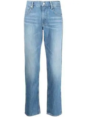 Ralph Lauren Purple Label Stonewashed Straight-leg Jeans - Blue