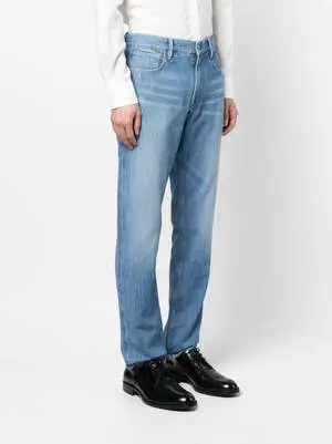 Ralph Lauren Purple Label Stonewashed Straight-leg Jeans - Blue