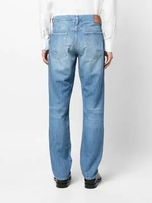 Ralph Lauren Purple Label Stonewashed Straight-leg Jeans - Blue