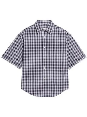 AMI Paris Gingham-pattern Short-sleeved Shirt
