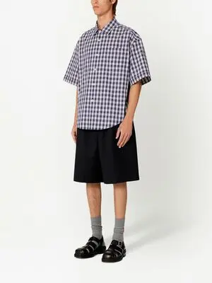 AMI Paris Gingham-pattern Short-sleeved Shirt