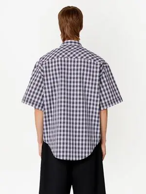 AMI Paris Gingham-pattern Short-sleeved Shirt