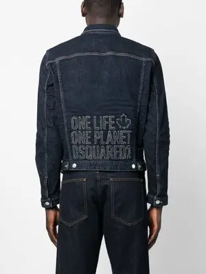 Dsquared2 Embroidered-slogan Denim Jacket