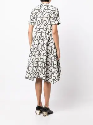 JNBY Abstract-print Pleated Midi Dress