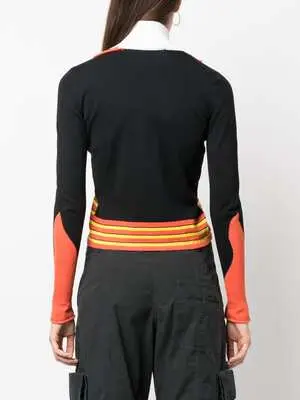Ottolinger Asymmetric Stripe-pattern Cardigan