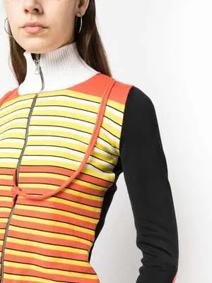 Ottolinger Asymmetric Stripe-pattern Cardigan