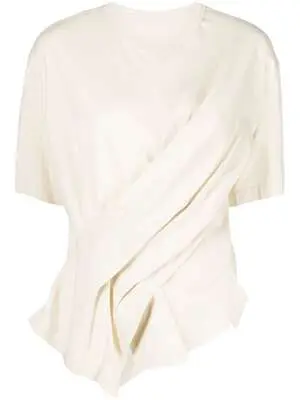JNBY Asymmetric Gathered Cotton T-shirt