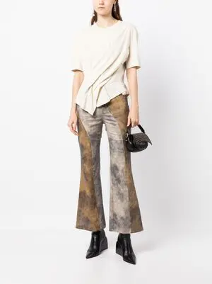 JNBY Asymmetric Gathered Cotton T-shirt