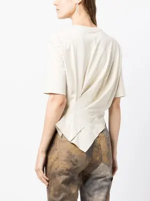 JNBY Asymmetric Gathered Cotton T-shirt