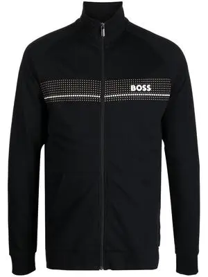 BOSS Logo Print Zip-up Cardigan