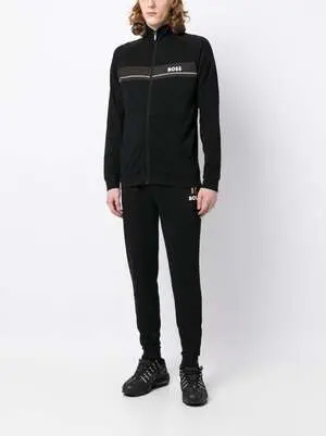 BOSS Logo Print Zip-up Cardigan