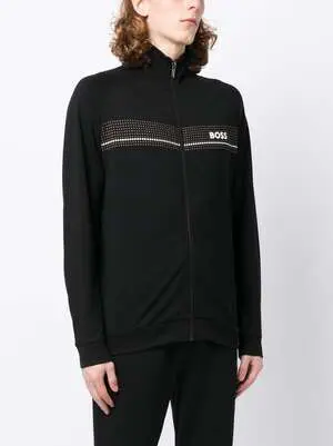 BOSS Logo Print Zip-up Cardigan