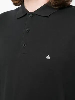 Rag & Bone Logo-embroidered Cotton Polo Shirt - Black
