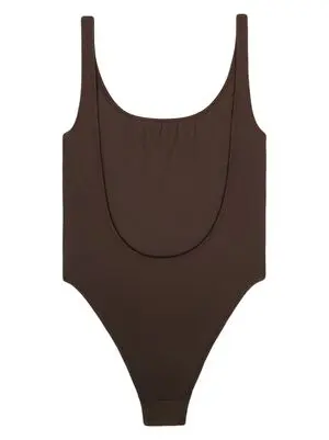 Sporty & Rich Carla Logo-print Swimsuit - Brown