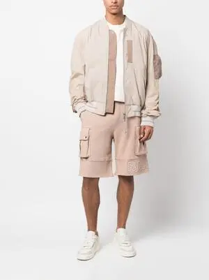 Balmain Embossed Logo Bermuda Shorts - Brown