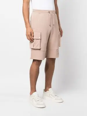 Balmain Embossed Logo Bermuda Shorts - Brown