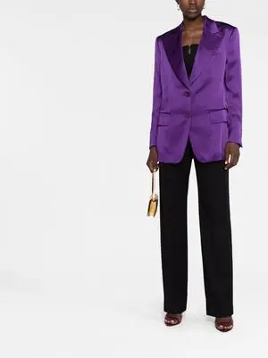 TOM FORD Single-breasted Satin-finish Blazer