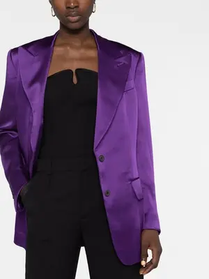TOM FORD Single-breasted Satin-finish Blazer