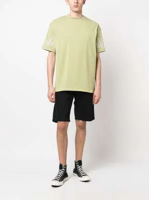 VISION OF SUPER Flame-embroidered Cotton T-shirt - Green