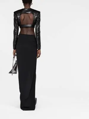 Rick Owens Ruffle-trim Draped Maxi Skirt - Black