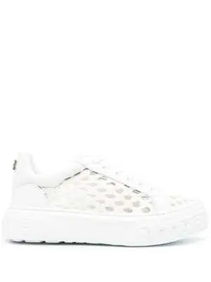 Casadei Cut-out Low-top Leather Sneakers