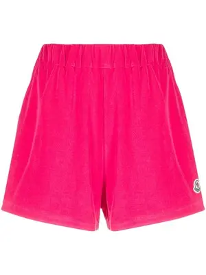 Moncler Logo-patch Velour Shorts