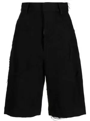 UMA WANG Distressed-finish Knee-length Shorts