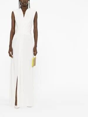 Alberta Ferretti Draped V-neck Maxi Dress