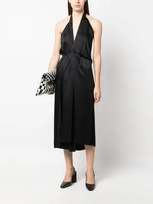 MAISON MARGIELA Satin Halterneck Midi Dress