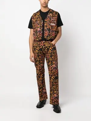 PALMER Abstract-print Straight-leg Trousers