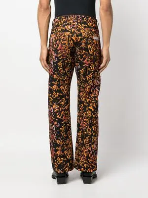 PALMER Abstract-print Straight-leg Trousers