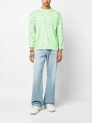 ERL Logo-print Long-sleeved T-shirt - Green